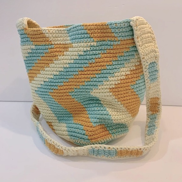 wild fable | Bags | Wild Fable Crocheted Crossbody Bag Cream Orange ...